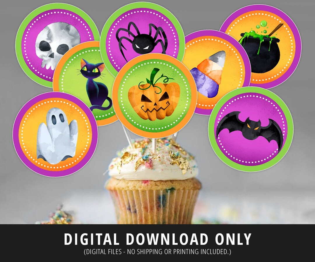 Halloween Cupcake Toppers, Halloween Party, Halloween Printable ...