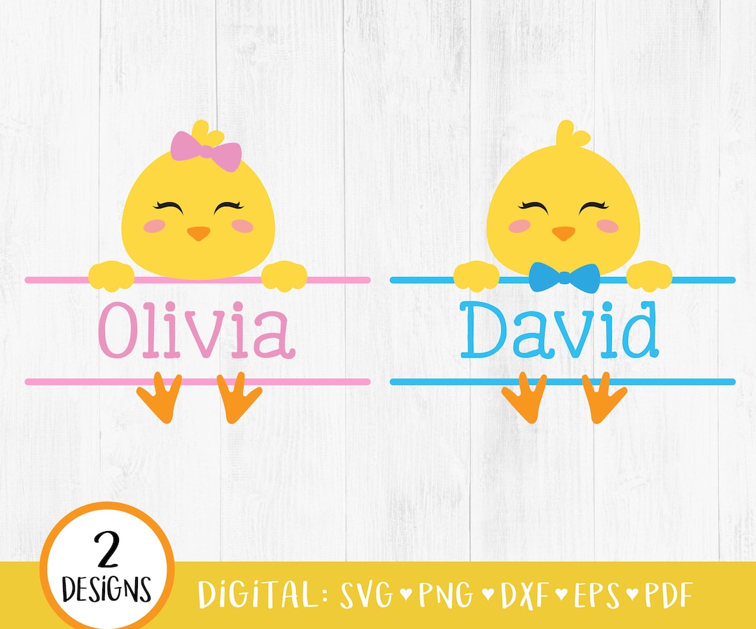 Chick Monogram Frame Svg, Chick Name Frame SVG, Chick Svg, Easter Svg ...