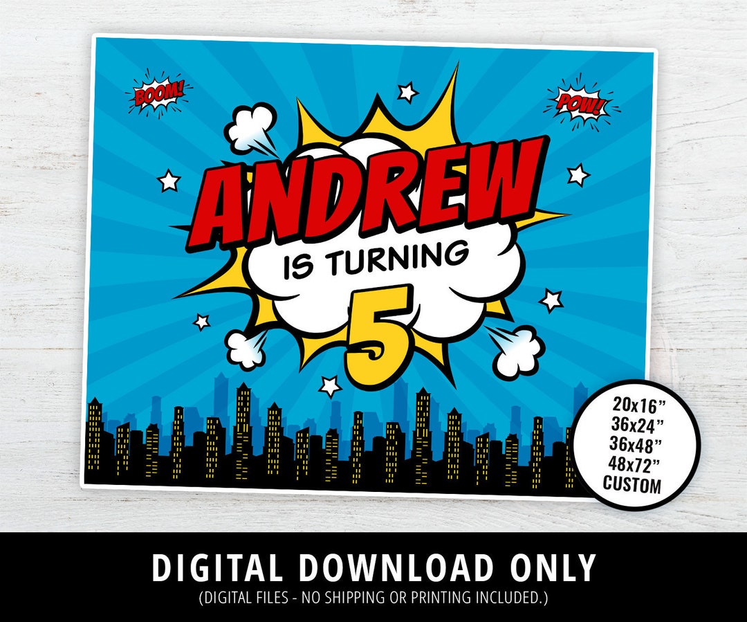 Superhero Backdrop, Superhero Birthday Backdrop, Superhero Birthday ...