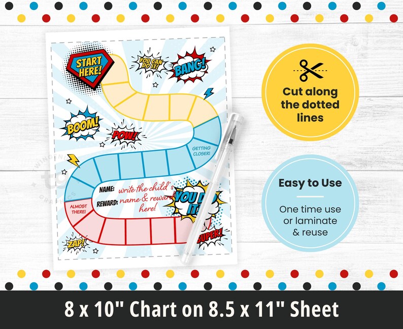 Printable Superhero Reward Chart, Superhero Reward Chart Kids ...