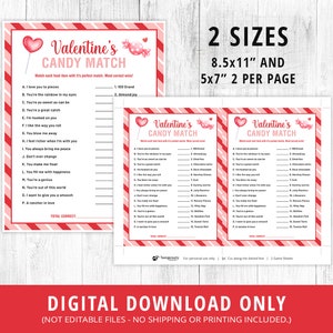 Valentine's Day Candy Match Game, Valentine's Candy Quiz Game ...