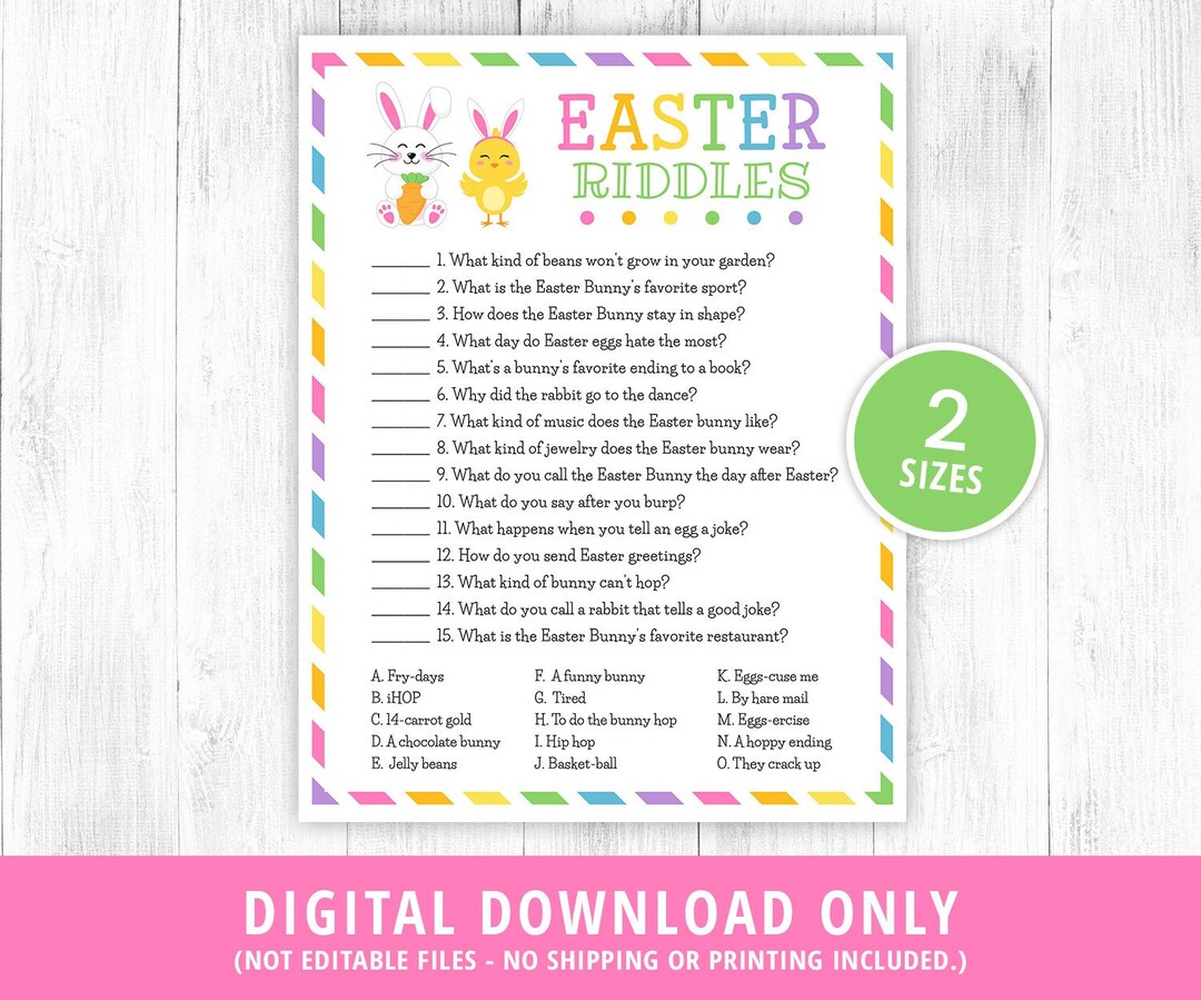 Easter Riddles Game, Printable Easter Game, Easter Activity, Easter ...