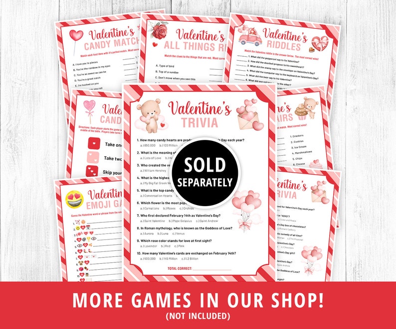 Valentine's Day Candy Match Game, Valentine's Candy Quiz Game ...