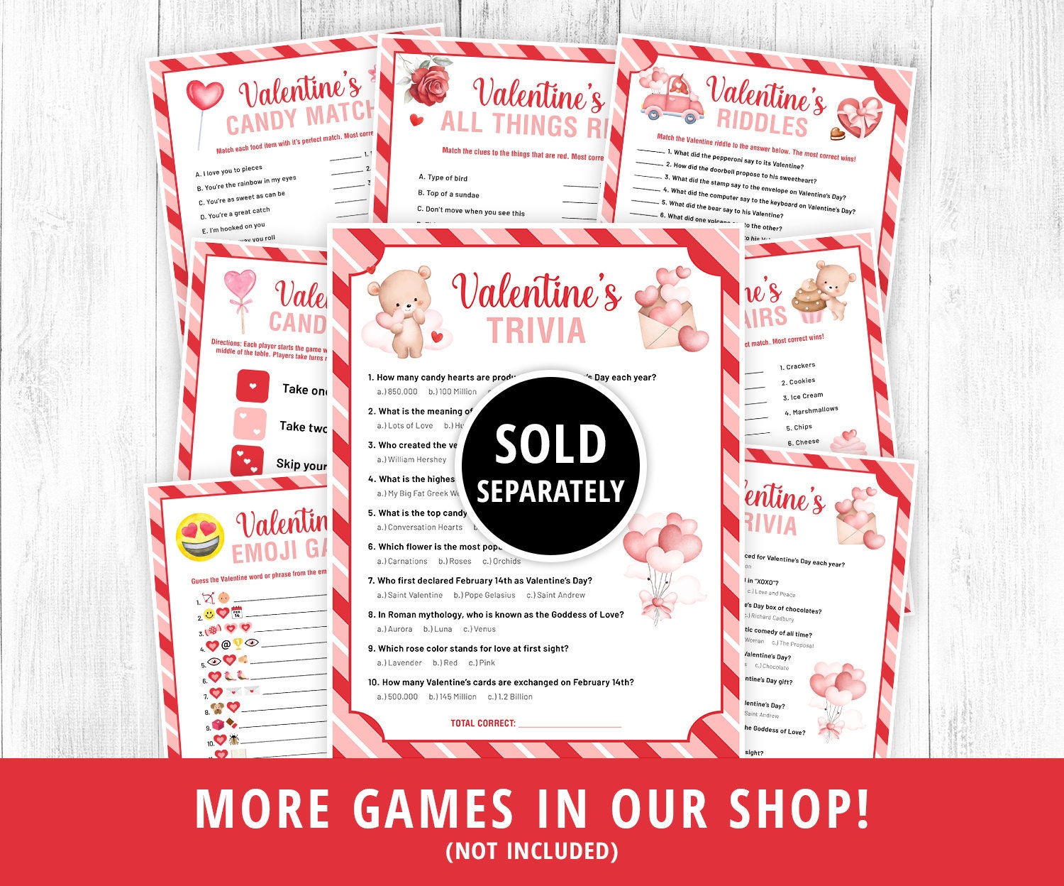 Valentine's Day Candy Match Game, Valentine's Candy Quiz Game ...