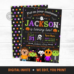 Halloween Birthday Invitation, Halloween Costume Invite Kids, Costume ...
