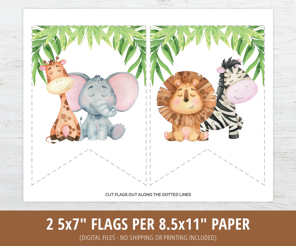 Safari Baby Shower Banner Safari Jungle Animals Baby Shower - Etsy