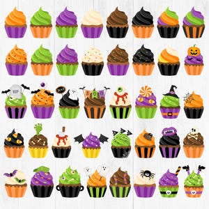 Halloween Cupcakes Clipart, Cute Halloween Cupcakes, Halloween Treats ...