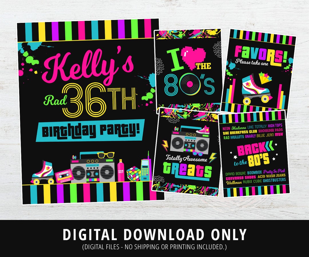 80s Party Signs, 80s Birthday Signs, 80s Party Decor, 80s Party, 80s ...