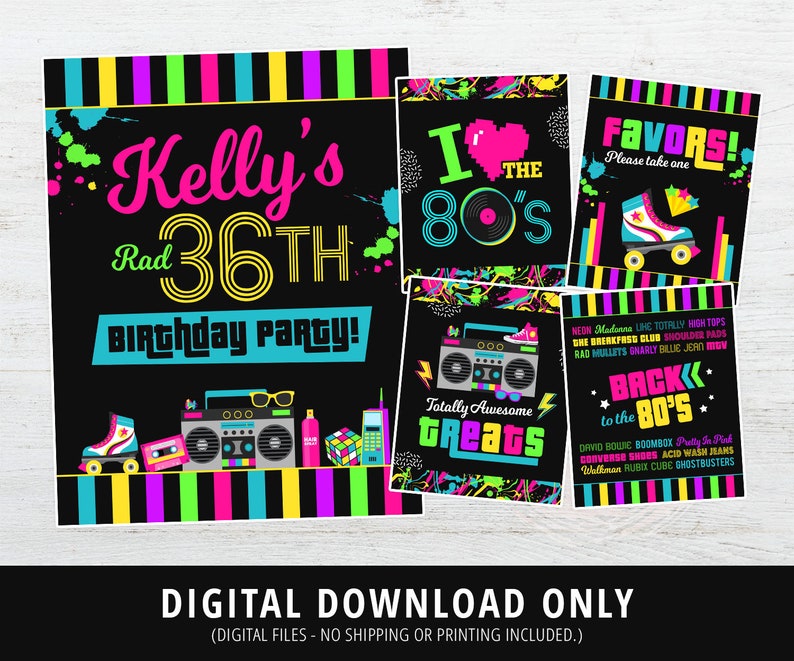 80s Party Signs 80s Birthday Signs 80s Party Decor 80s | Etsy