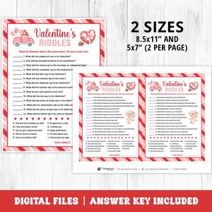 Valentine's Day Riddles Game, Valentine's Party Game, Printable ...