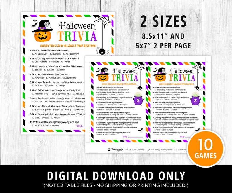 Halloween Games Bundle Printable, Halloween Activities, Halloween Party ...