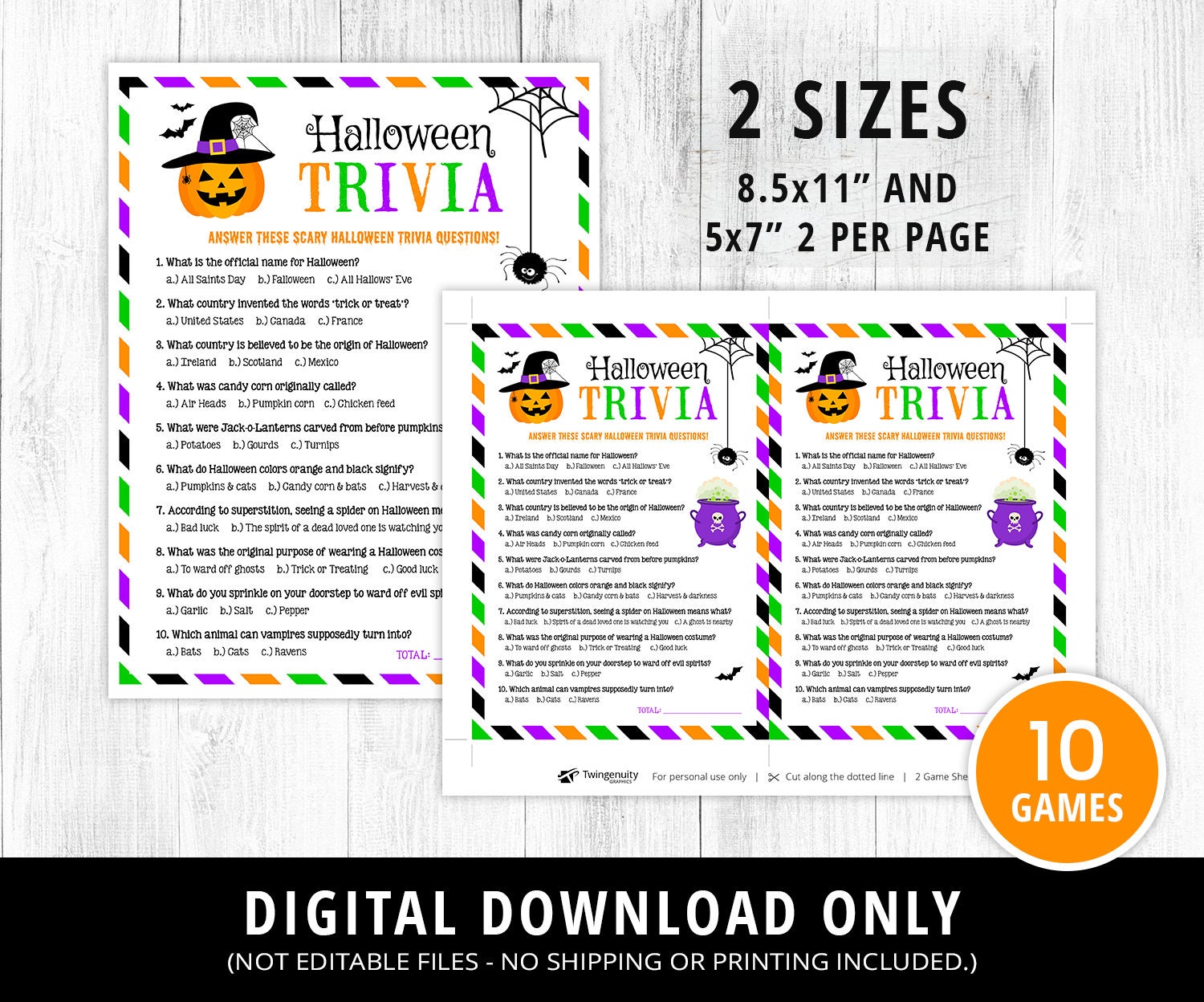 Halloween Games Bundle Printable, Halloween Activities, Halloween Party ...