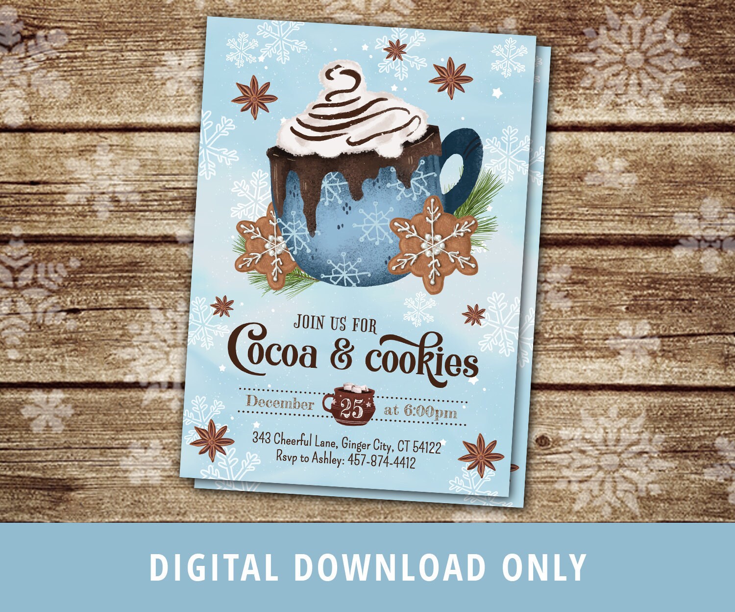 Hot Cocoa Invitation Hot Chocolate Party Invite Christmas | Etsy