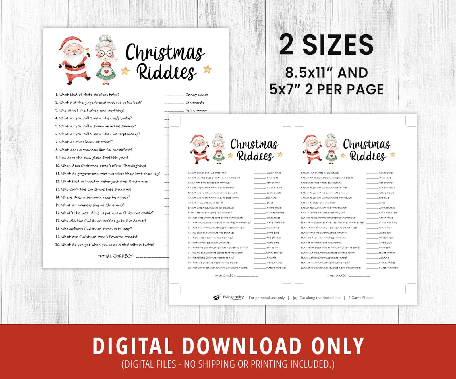 Christmas Riddles Game Printable Christmas Party Game Kids - Etsy