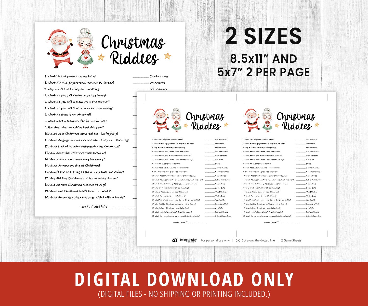 Christmas Riddles Game Printable, Christmas Party Game Kids, Christmas ...