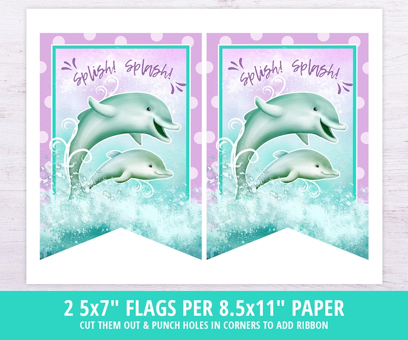 Dolphin Banner Dolphin Birthday Banner Dolphin Party - Etsy