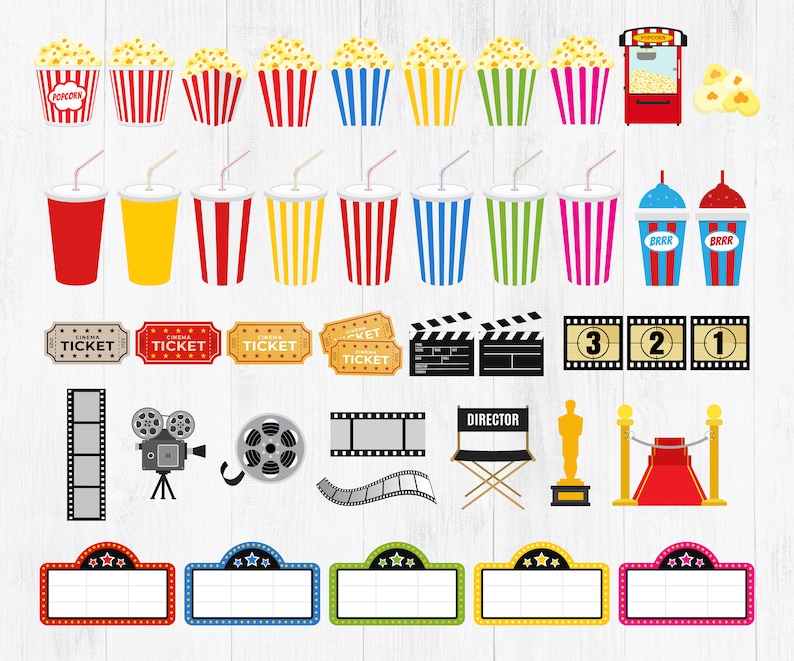 Movie Clipart, Movie Night Clipart, Movie Theater Clipart, Cinema ...