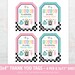50s Retro Thank You Tags, 1950s Sock Hop Diner Favor Tags, 50s Themed ...