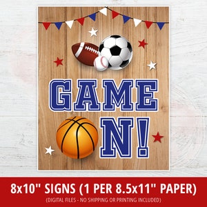 Sports Party Signs, All Star Sports Birthday Signs, Sports Party Decor ...