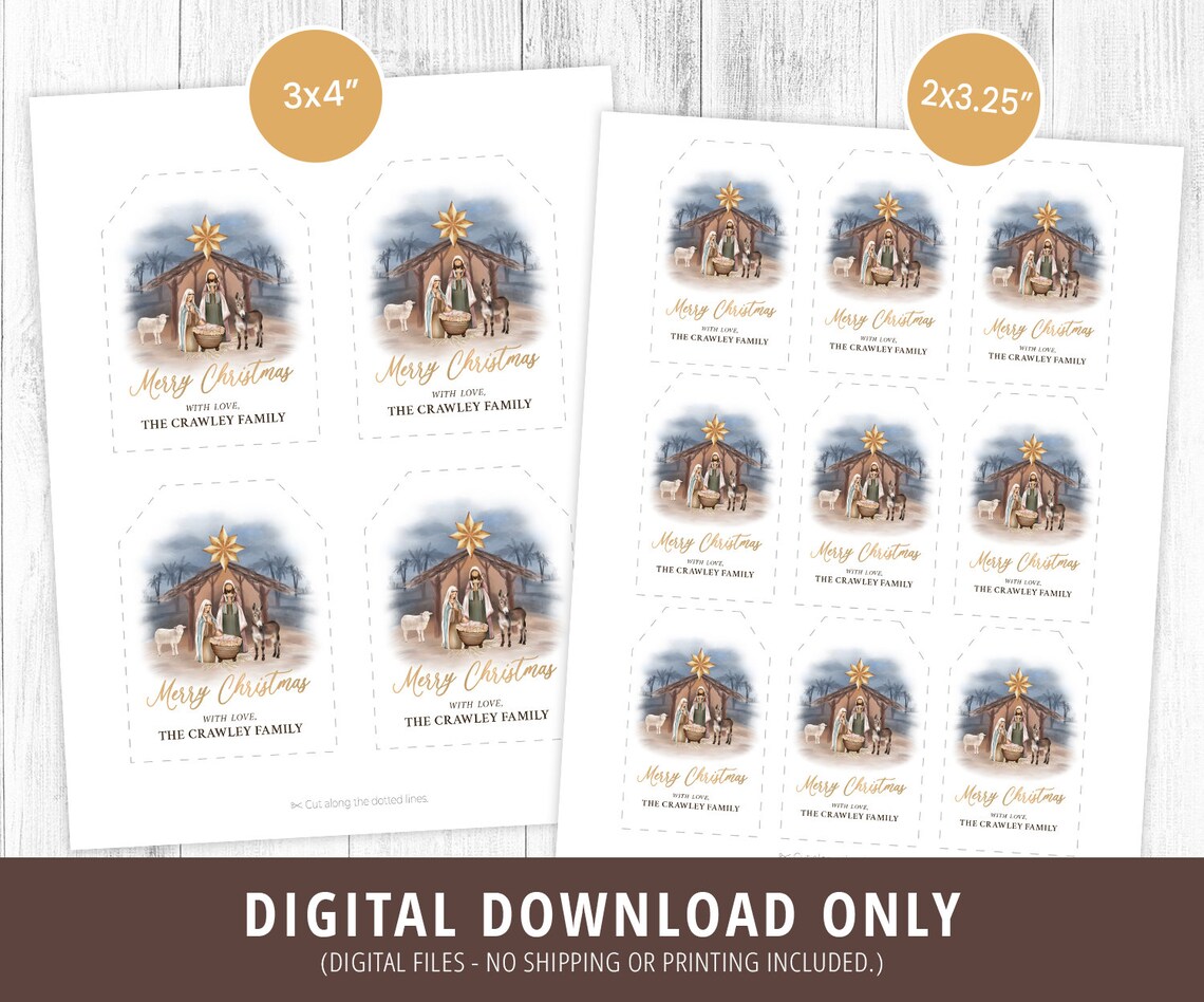 Christmas Nativity Gift Tag Religious Christmas Gift Tags - Etsy