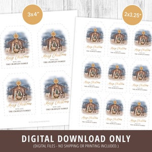 Christmas Nativity Gift Tag, Religious Christmas Gift Tags, Christmas ...