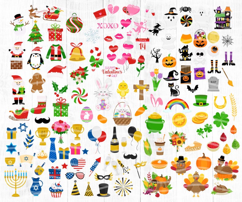 All Holiday Clip Art, Yearly Celebrations, Calendar Clipart, Holiday ...