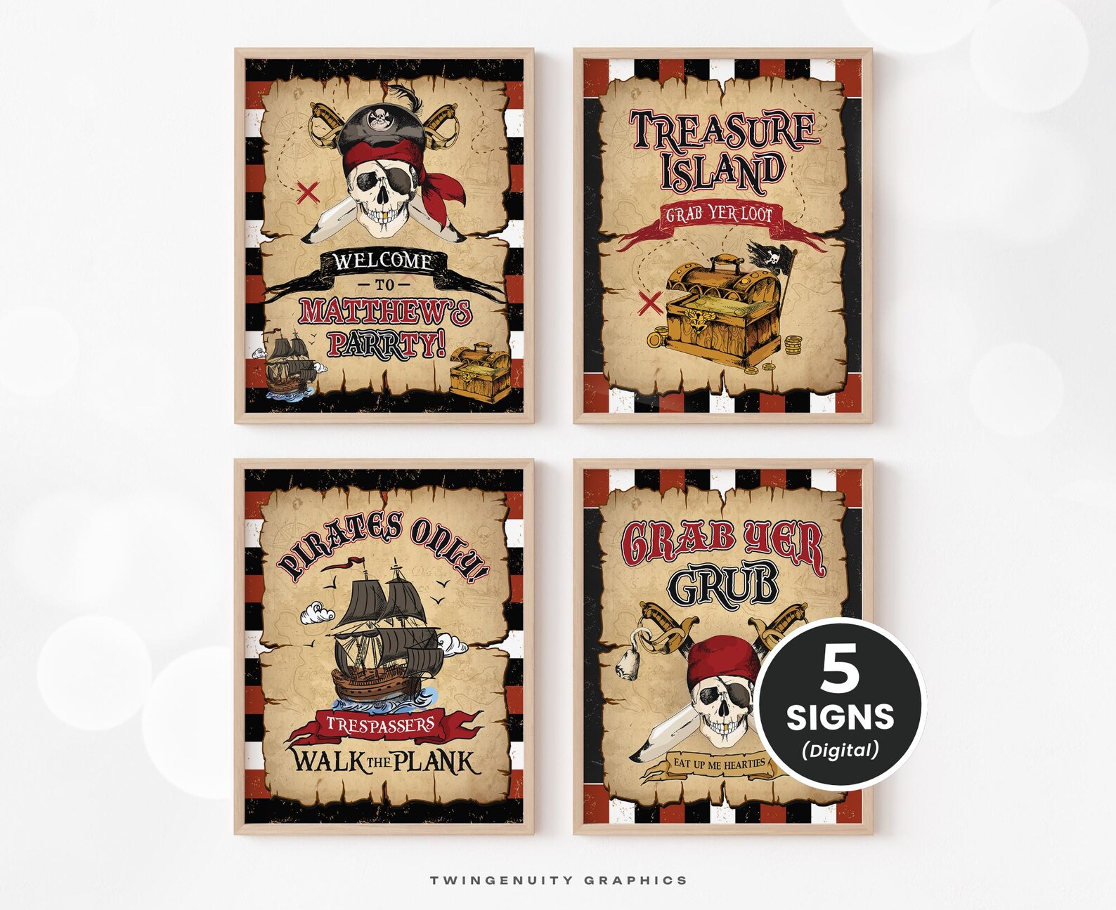 Pirate Party Signs, Pirate Birthday Decor, Pirate Decorations, Pirate ...