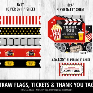 Movie Party Decorations Printable, Movie Night Birthday Party Decor ...