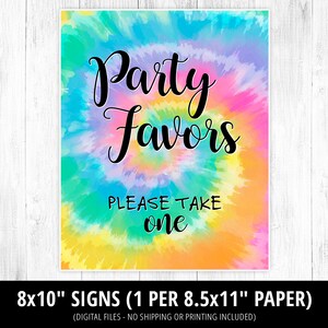 Tie Dye Birthday Party Signs, Tie Dye Welcome Sign, Rainbow Tie Dye ...
