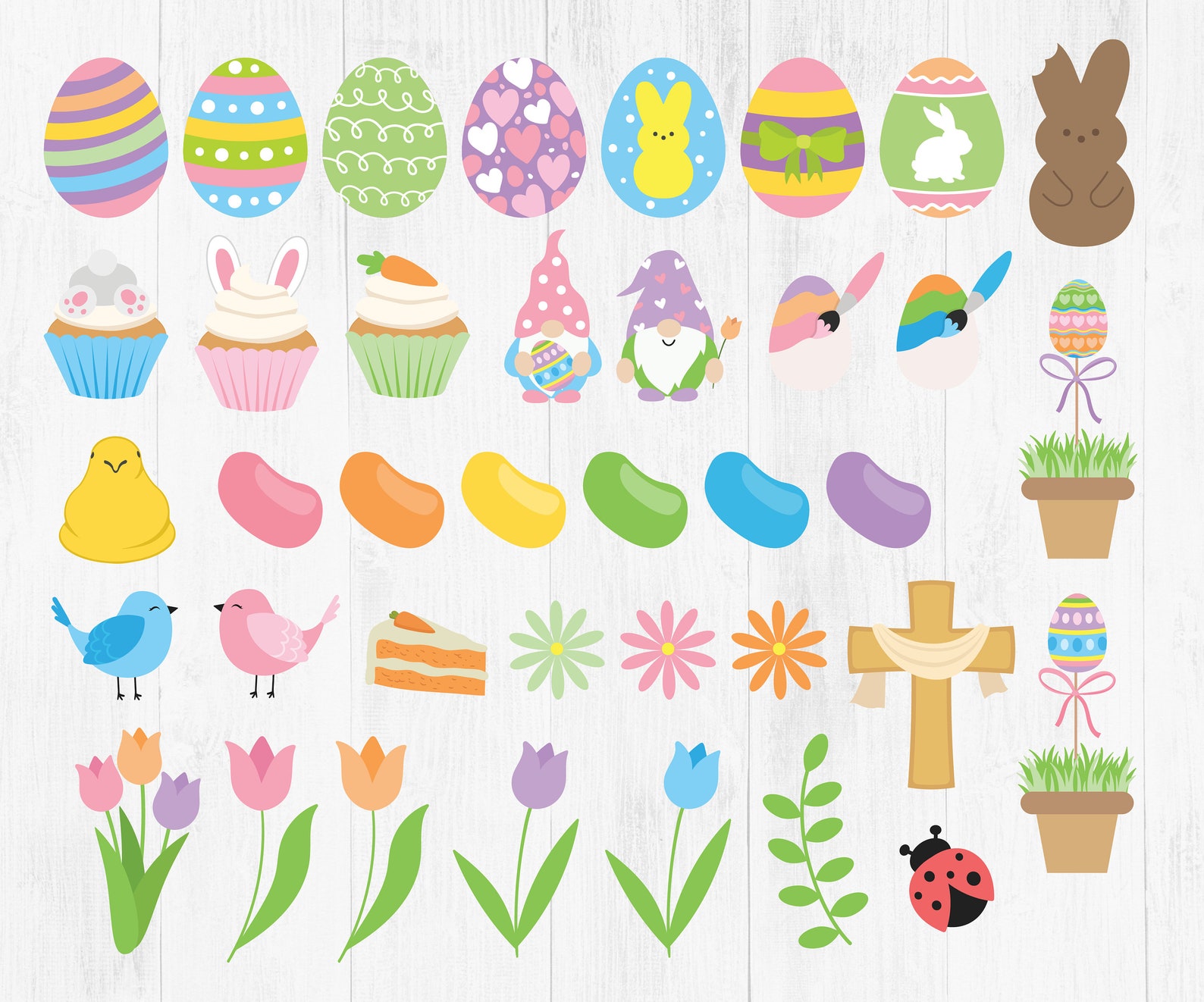 Easter Clipart Easter Clipart Bundle Bunny Clipart Easter - Etsy