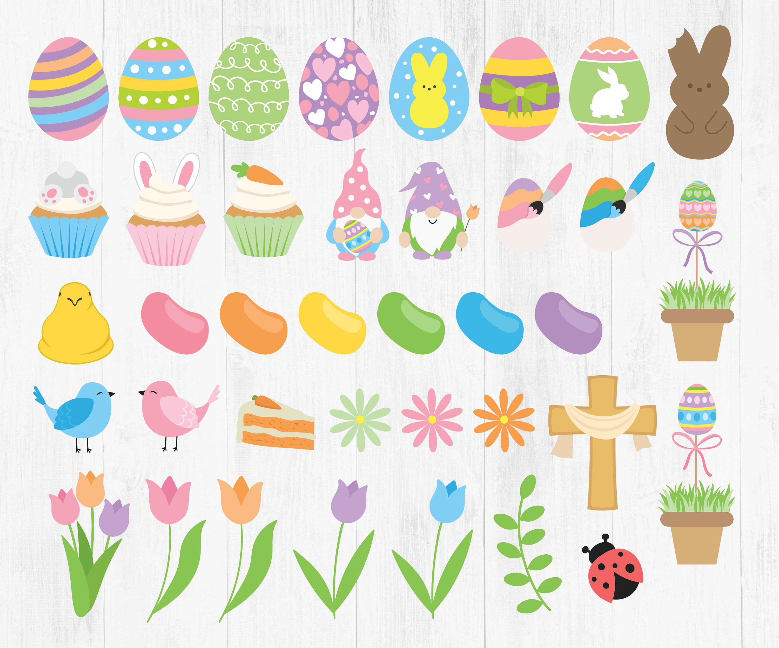 Easter Clipart Easter Clipart Bundle Bunny Clipart Easter - Etsy