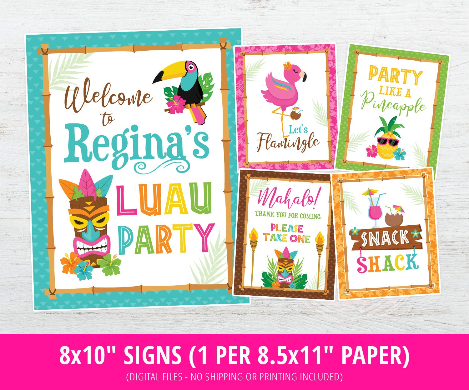 Printable Luau Party Decor Luau Party Birthday Decorations - Etsy