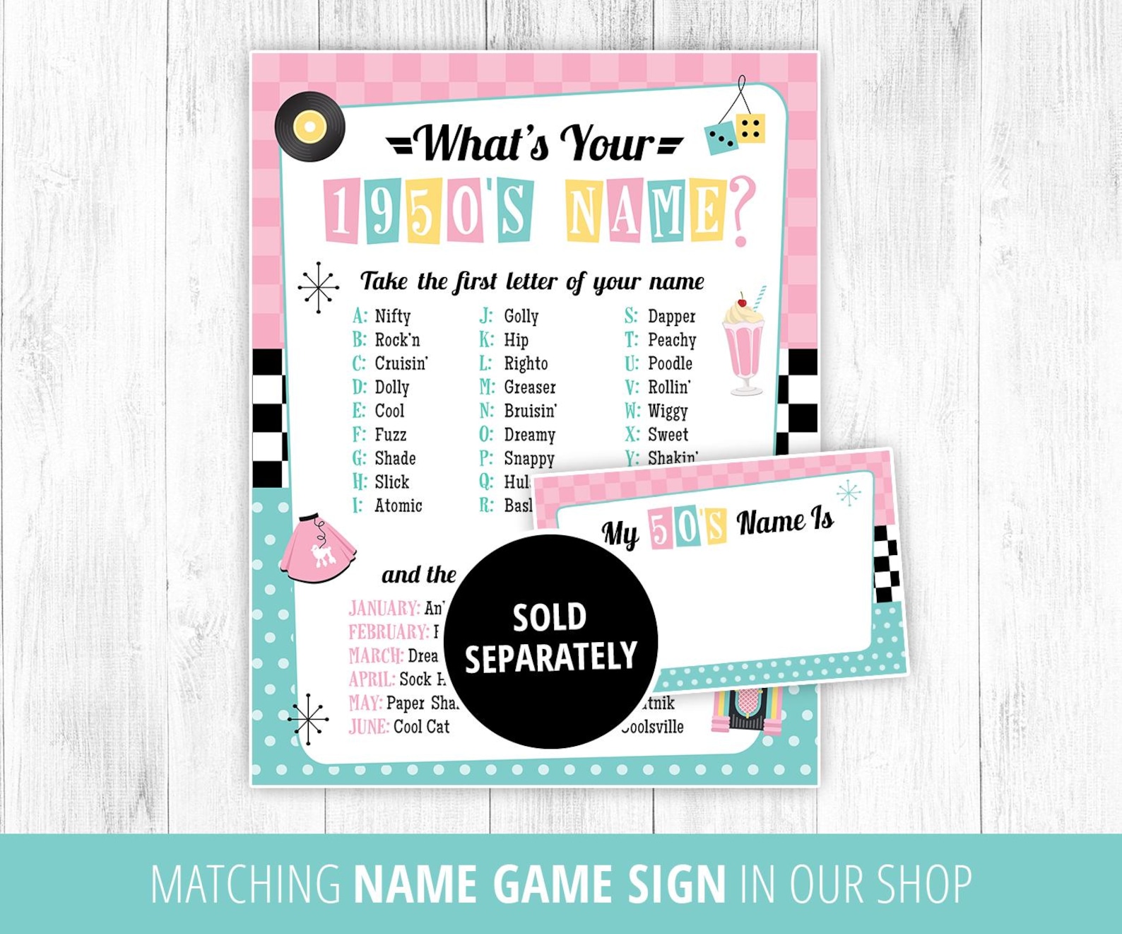 50s Games Bundle Printable, 50s Activities, 50s Party Games, 50s Trivia ...