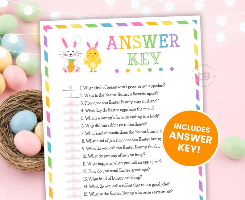 Easter Riddles Game, Printable Easter Game, Easter Activity, Easter ...