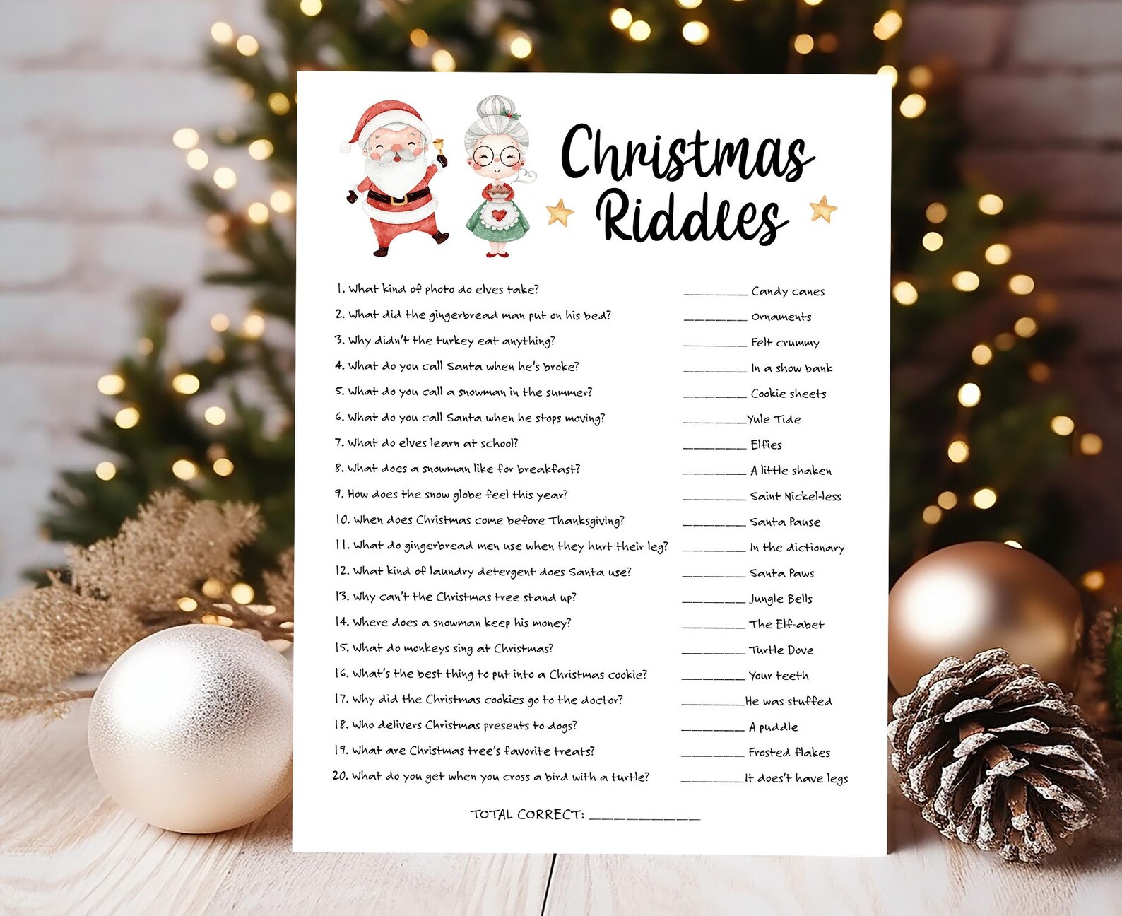 Christmas Riddles Game Printable, Christmas Party Game Kids, Christmas ...