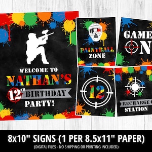 Paintball Party Decor, Paint Ball Theme Birthday Party Decorations ...