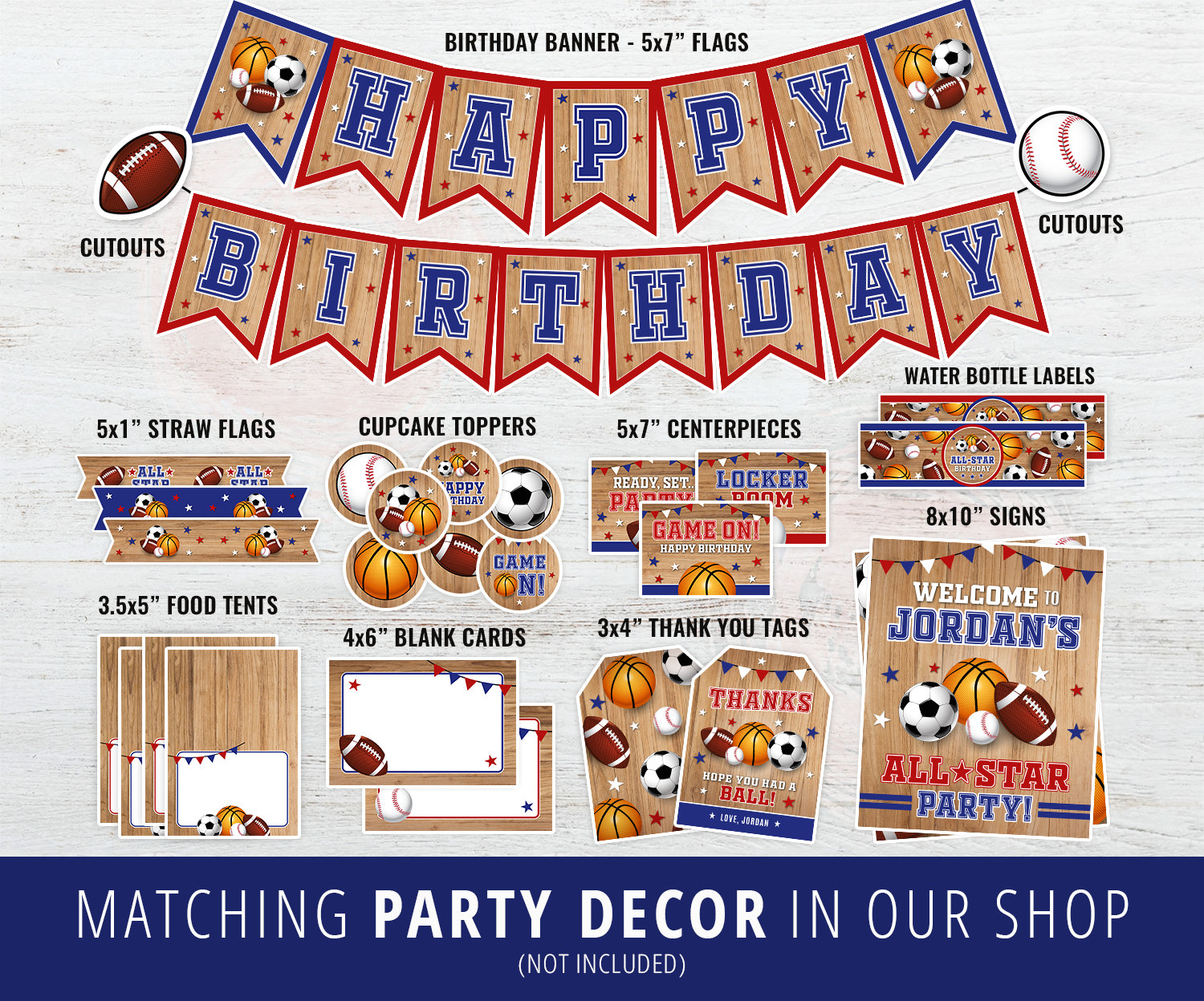 Sports Birthday Banner Sports Birthday Party Decorations All - Etsy