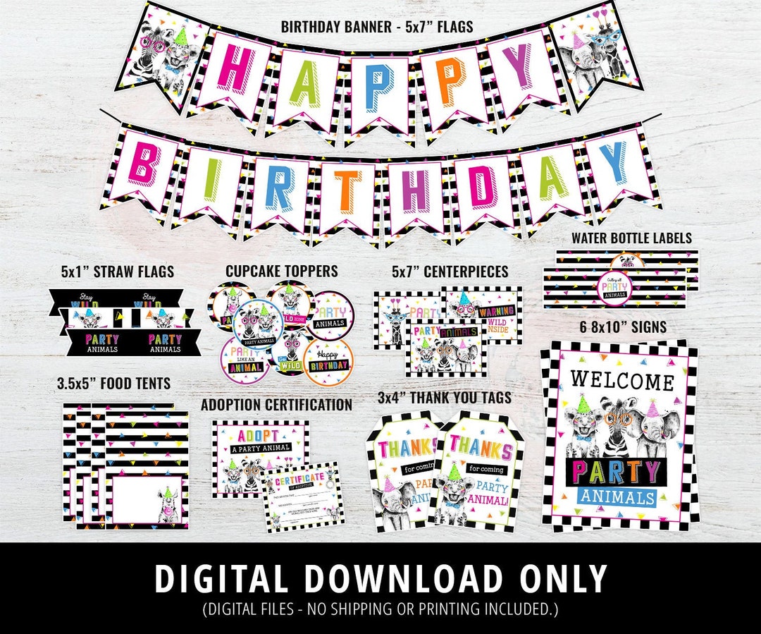 Party Animals Party Package, Party Animals Birthday Decor, Party ...