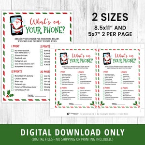 Christmas What's on Your Phone Game Printable, Fun Christmas Games ...