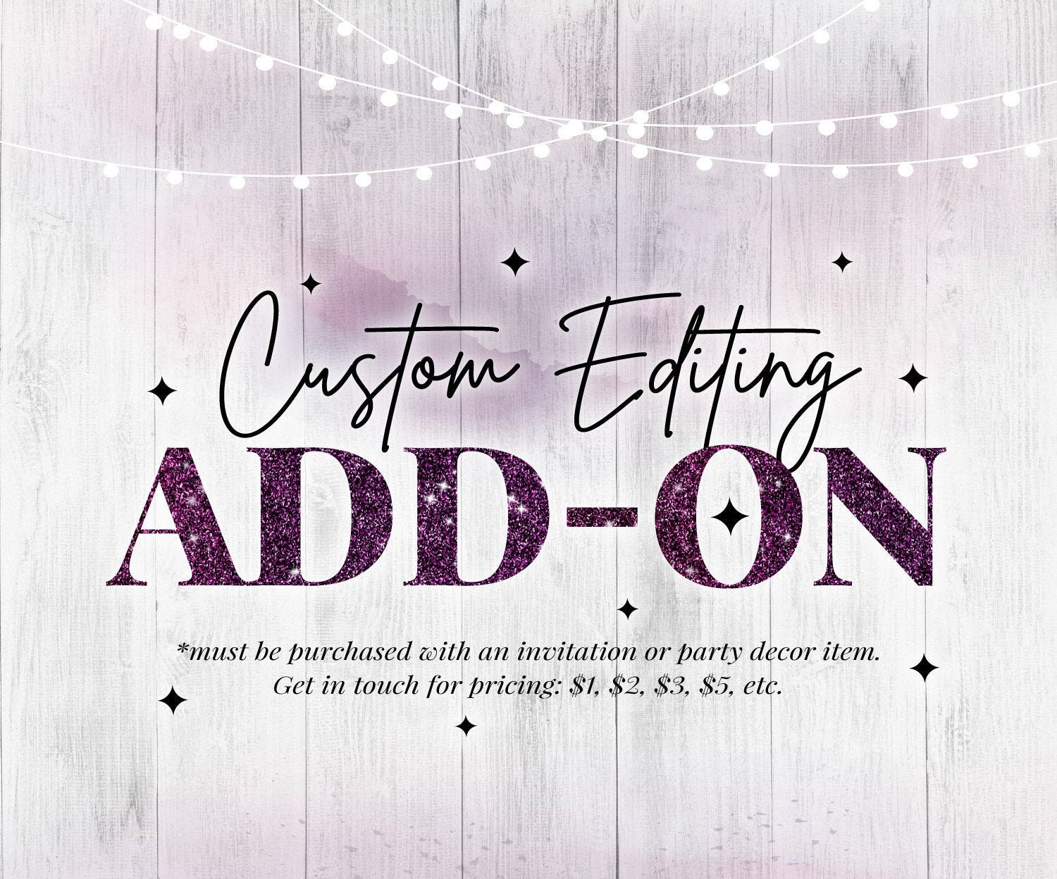 Paper & Party Supplies Customize Your Order Add-On Design & Templates ...