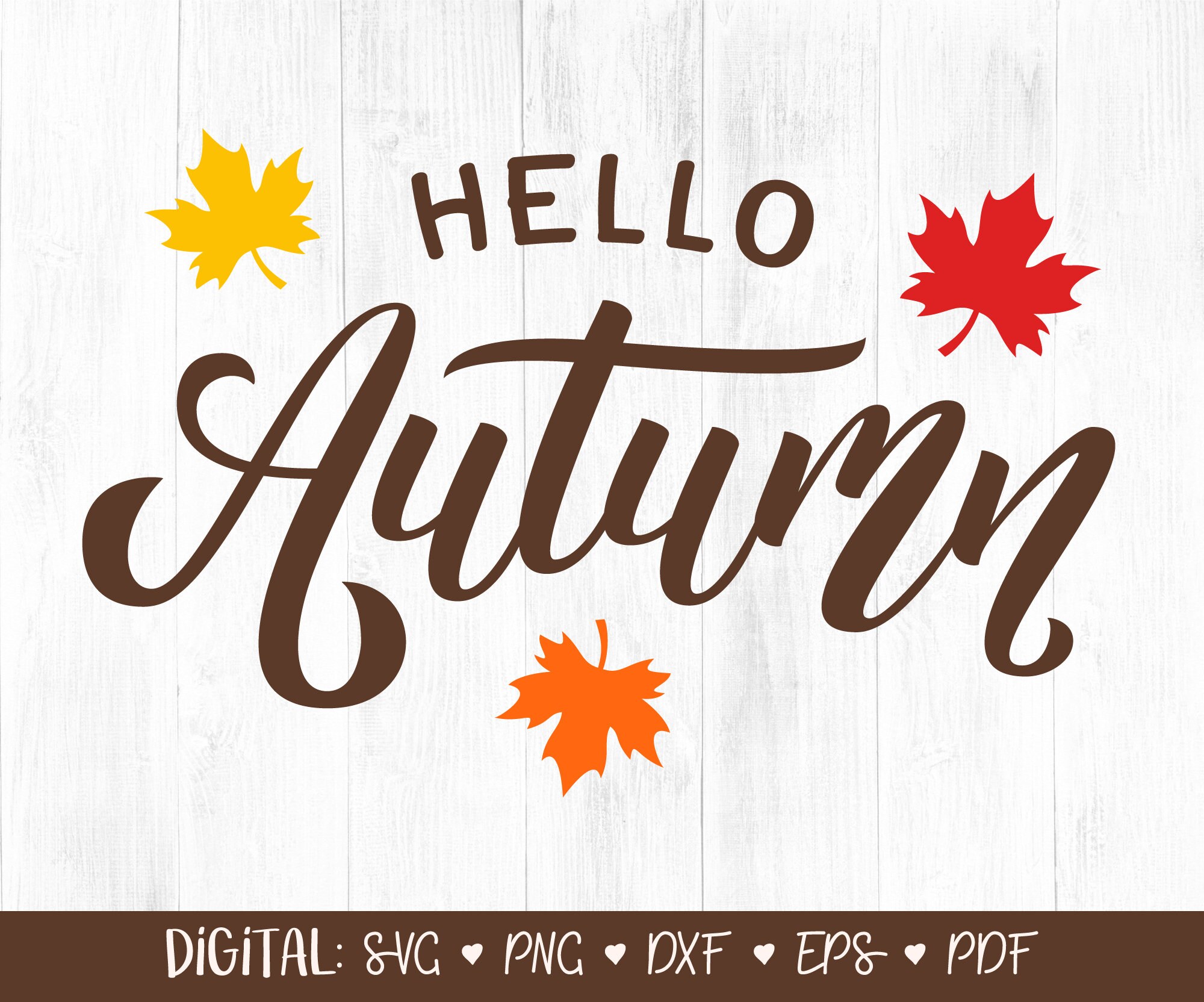 Hello Autumn SVG Autumn SVG Fall Svg Fall Leaves SVG Cute | Etsy