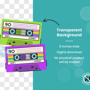 90's Clipart, 90s Clipart Bundle, 1990, 90s Party, Retro 90s, Neon, Digital Graphics, Cassette ...