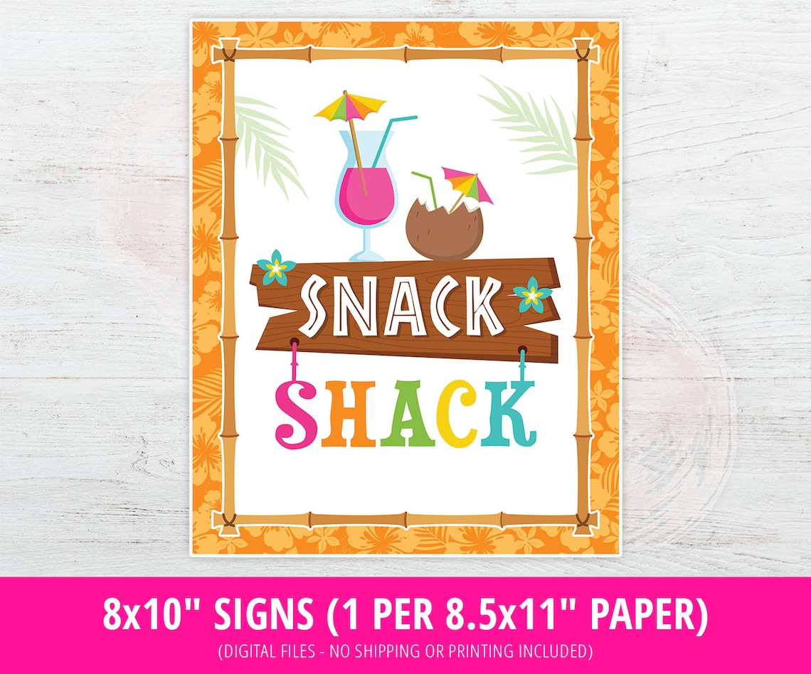 Luau Party Signs Luau Birthday Party Signs Luau Welcome - Etsy