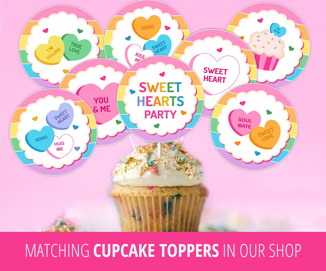 Valentines Day Invite, Sweethearts Candy Invitation, Candy Hearts ...