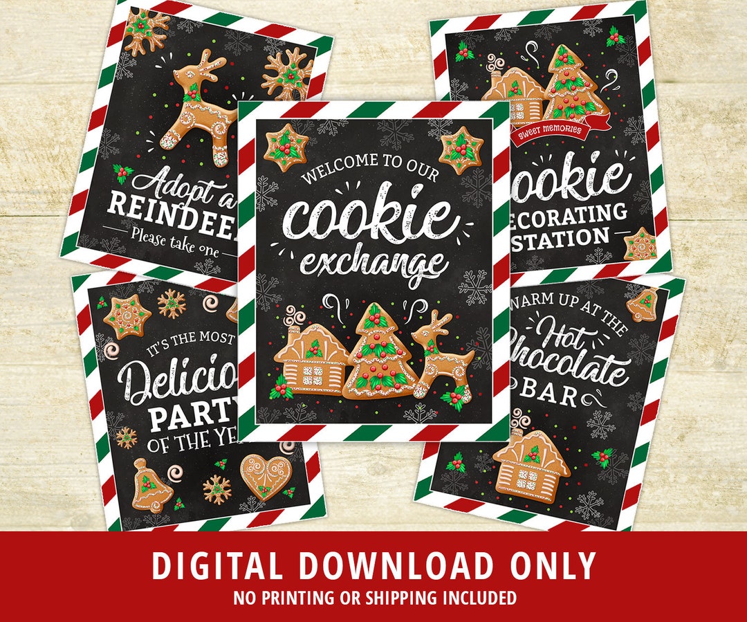 Cookie Exchange Party Signs, Cookie Exchange Party Decor, Printable ...