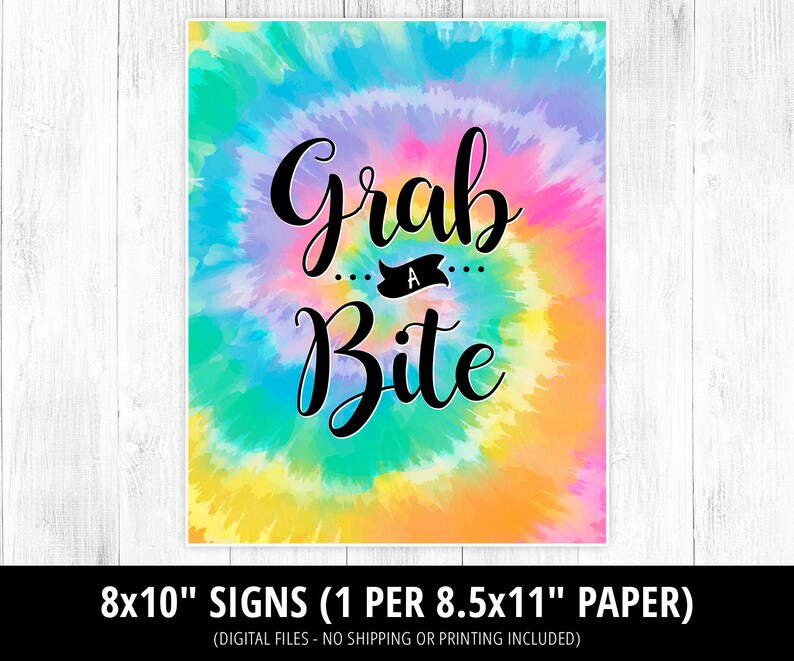 Tie Dye Birthday Party Signs, Tie Dye Welcome Sign, Rainbow Tie Dye ...