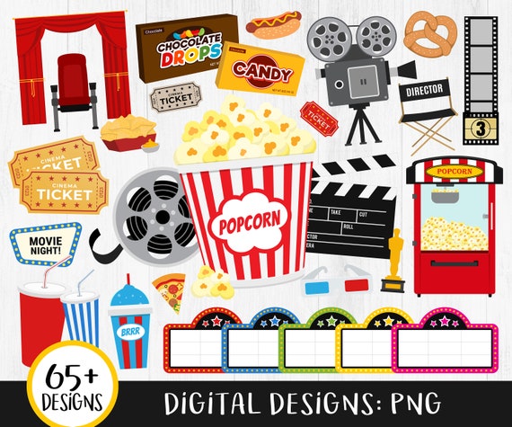 Kids Movie Night Clip Art