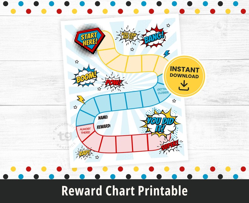 Printable Superhero Reward Chart, Superhero Reward Chart Kids ...