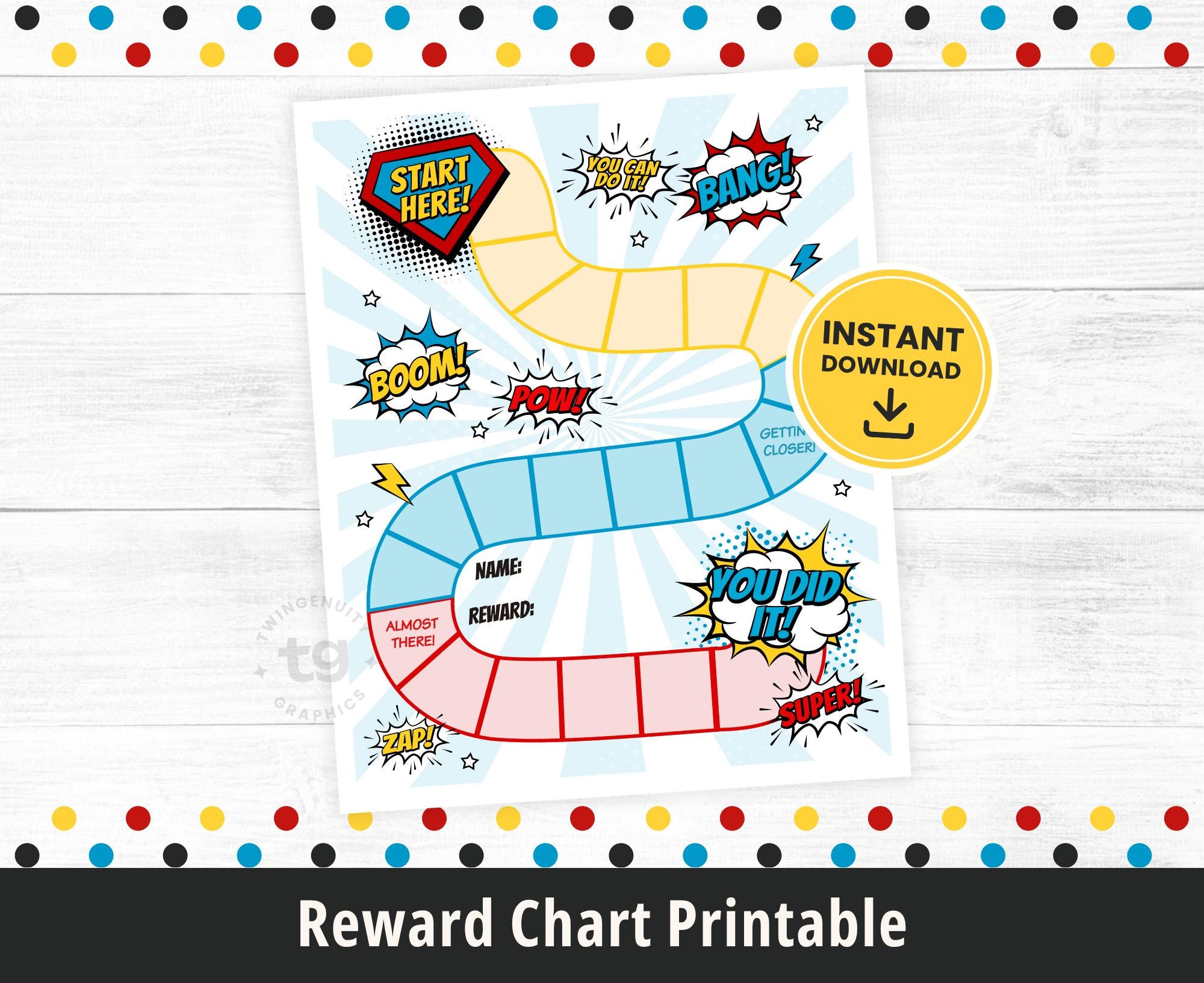 Printable Superhero Reward Chart, Superhero Reward Chart Kids ...