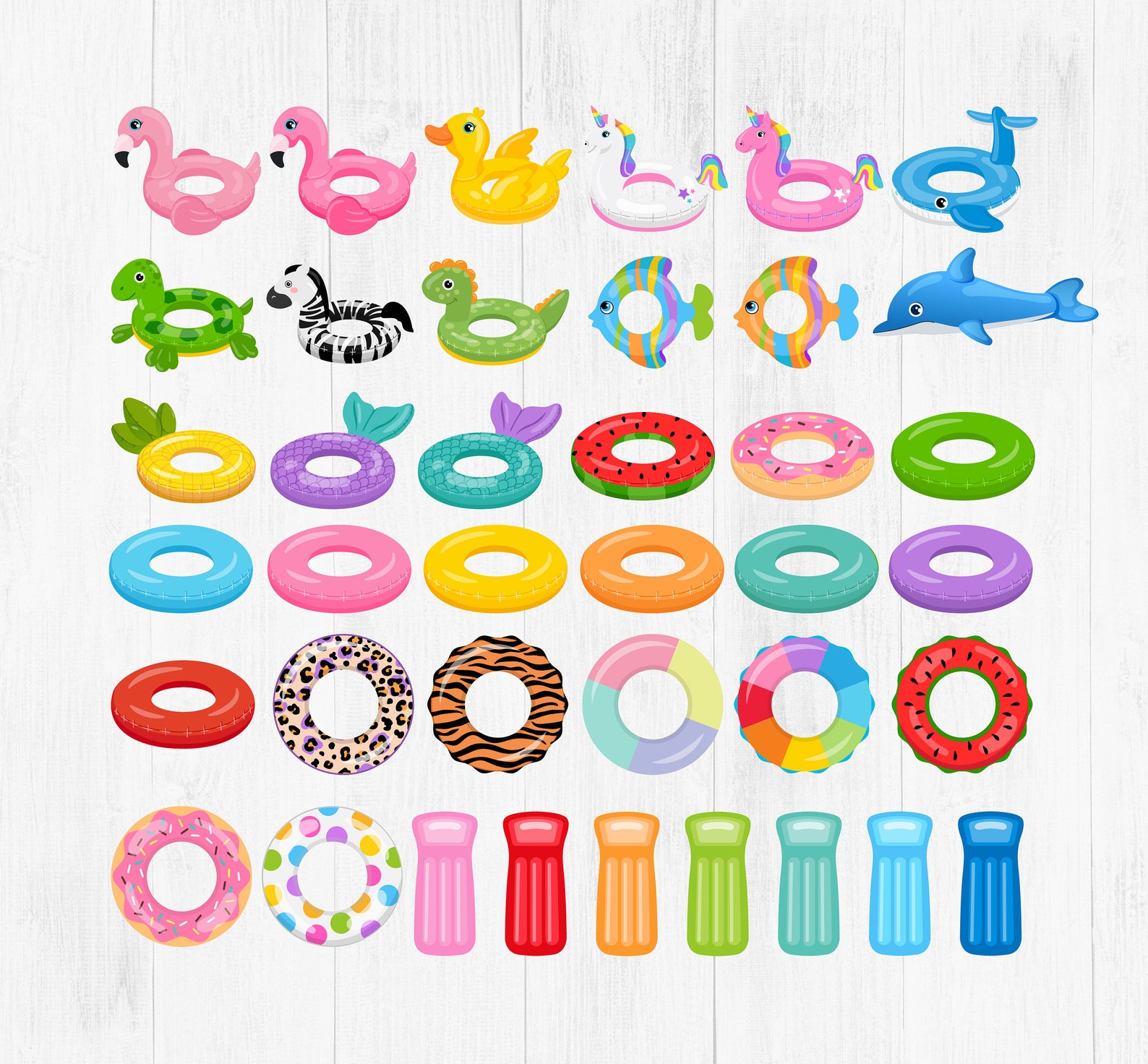 Pool Party Clipart, Summer Clipart, Flamingo Unicorn Pool Party, Pool ...